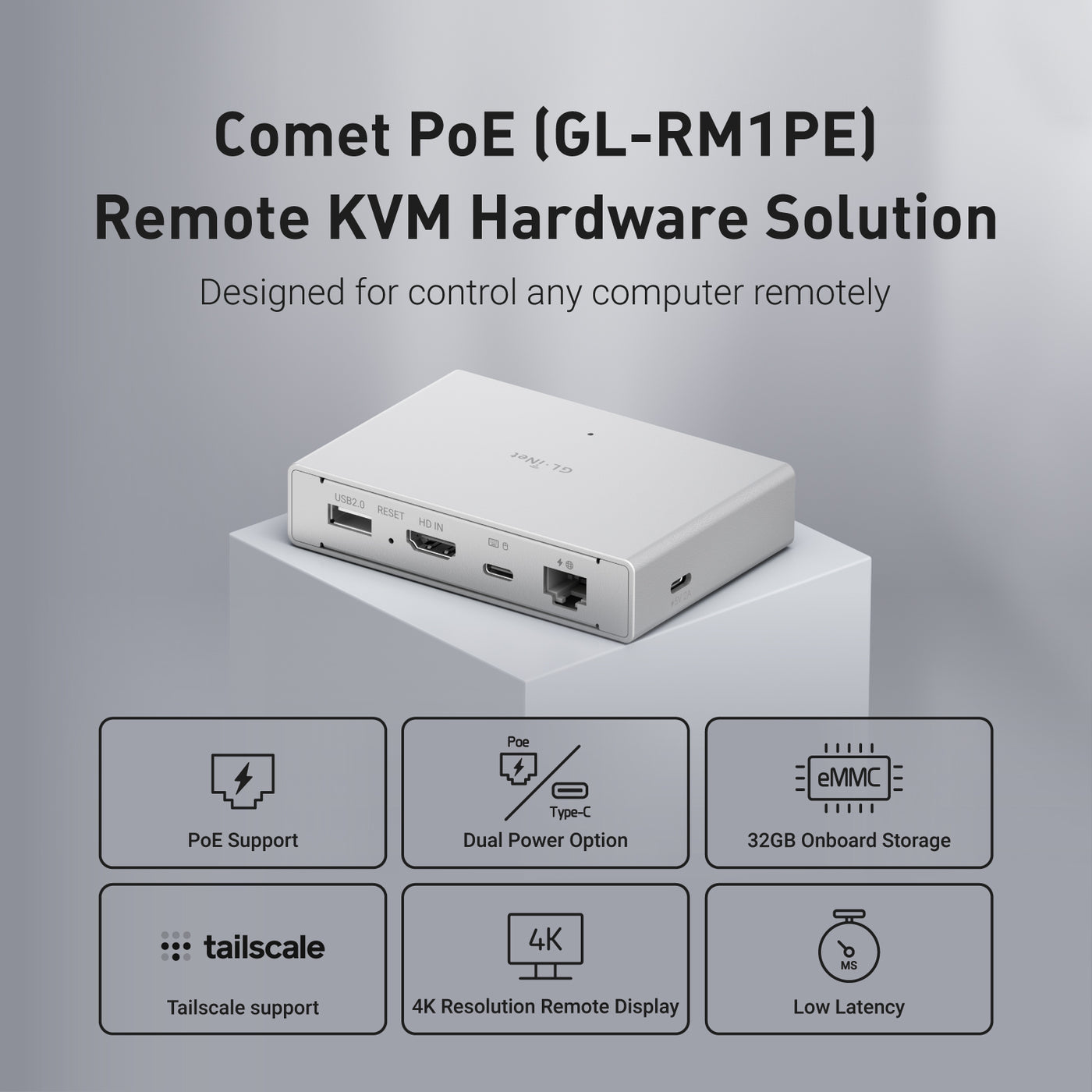 Comet PoE (GL-RM1PE) Remote KVM Control Over Internet — GL.iNet EU